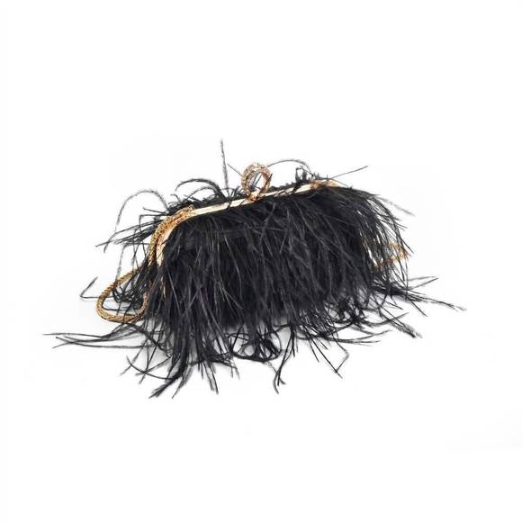 Moda Luxe | Bags | New Moda Luxe Harlow Feather Evening Bag In Black ...